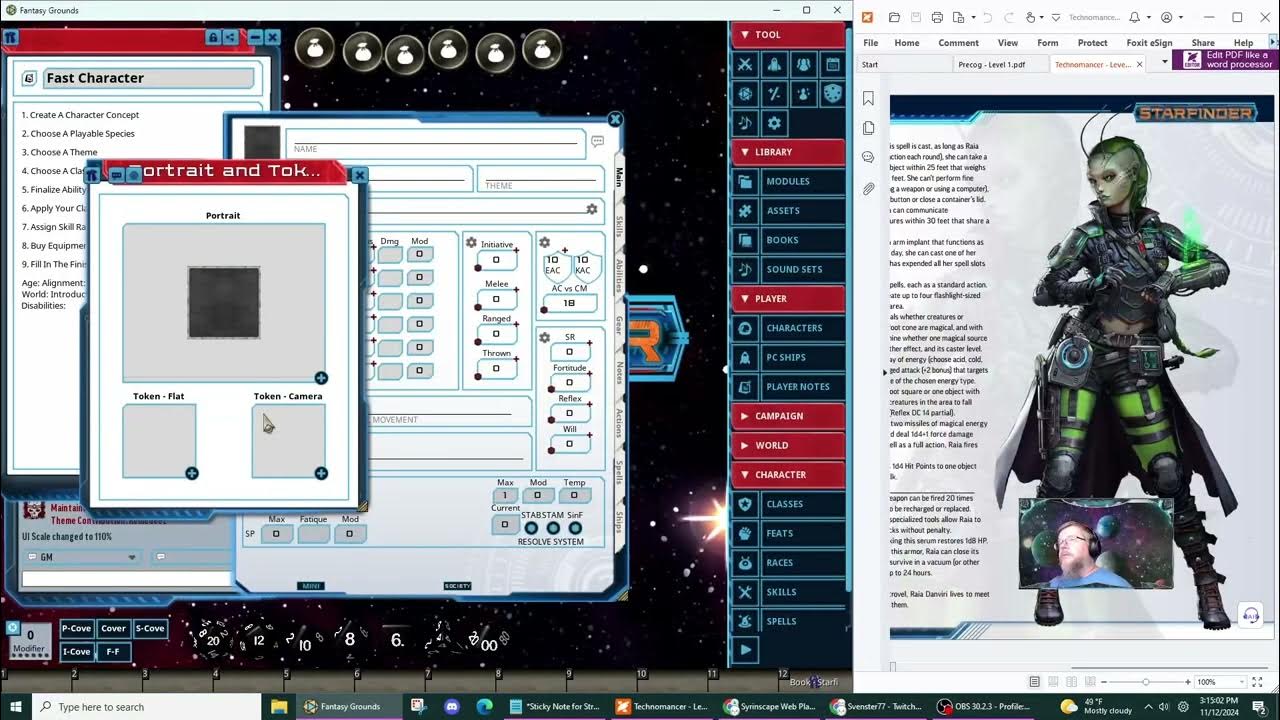 Prepping for Starfinder Using Fantasy Grounds Unity - 66 Making new characters - YouTube