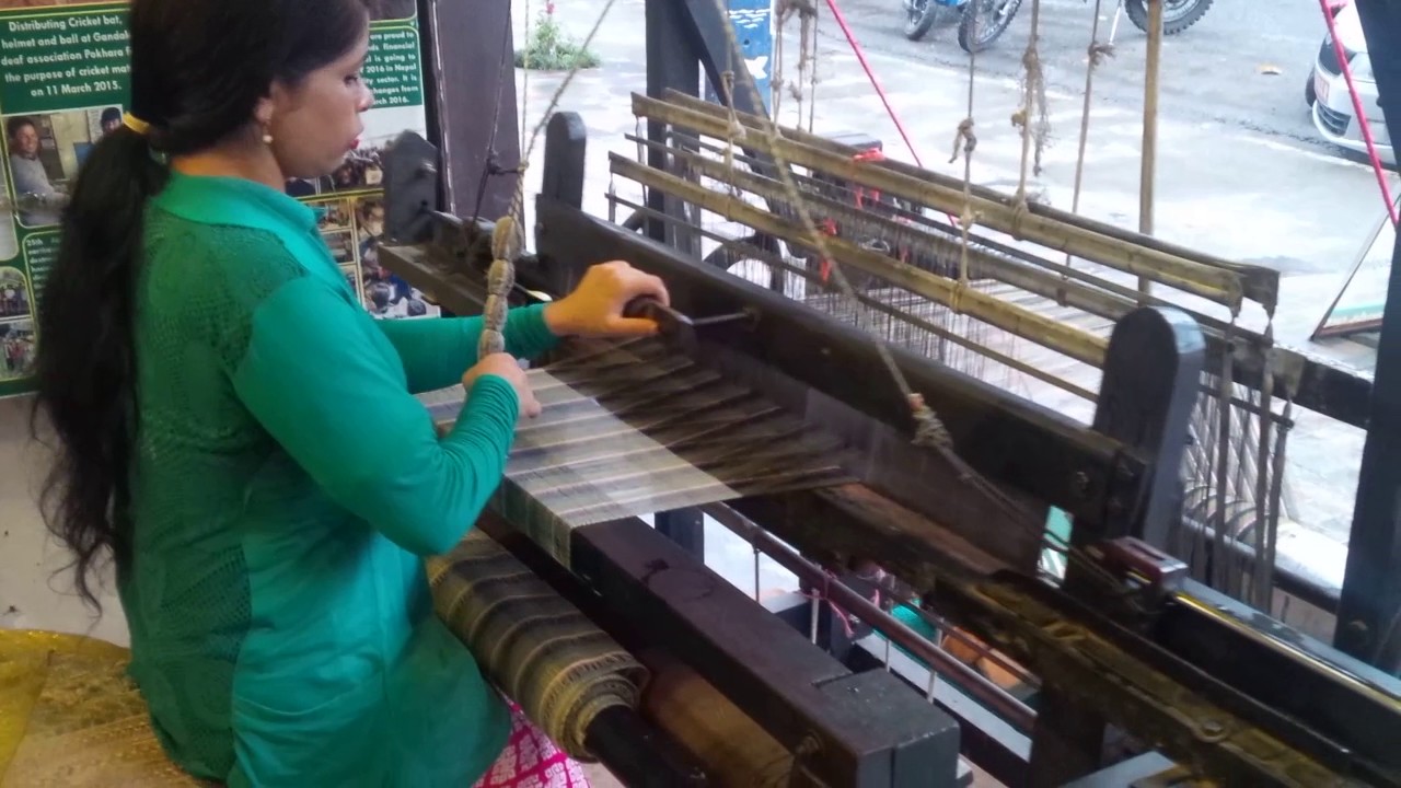 Hand operated loom in Pokhara Nepal by http://yeshelpinghands.org ...