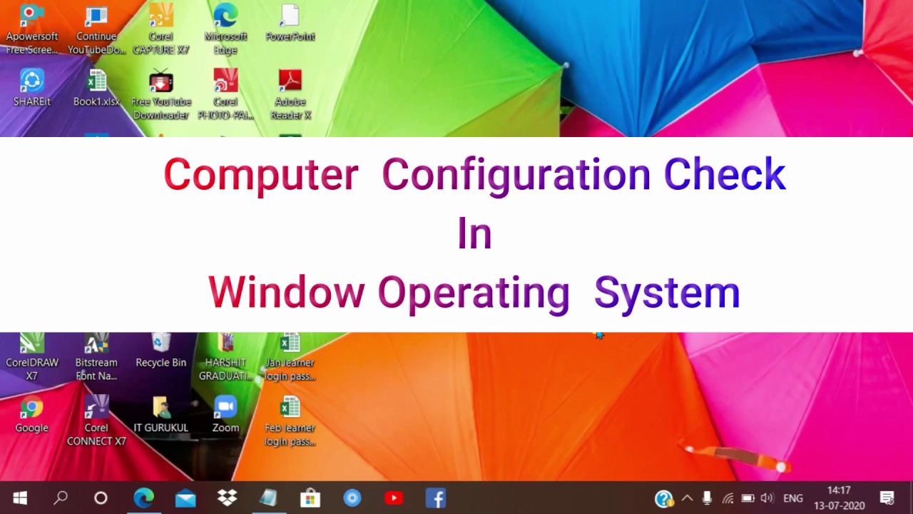 How To Check Computer Configuration In Window Operating System Youtube