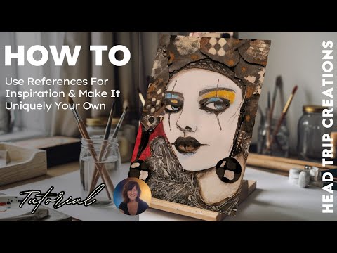 How To Modify A Reference Image: Mixed Media Portrait Collage Art - YouTube