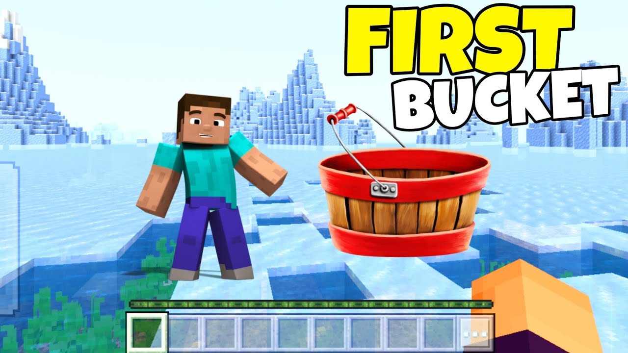 MY FIRST BUCKET EVER IN MINECRAFT - YouTube