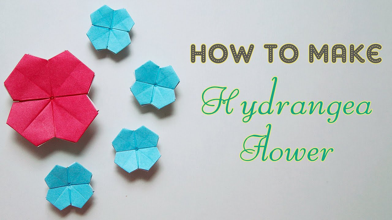 💠 Origami HORTÊSIA 💠 Hydrangea flower (Vera Young) - YouTube