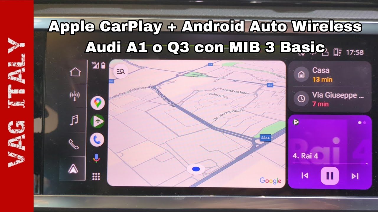 Attivazione Apple CarPlay & Android Auto Wireless su Audi A1 o Q3 con ...