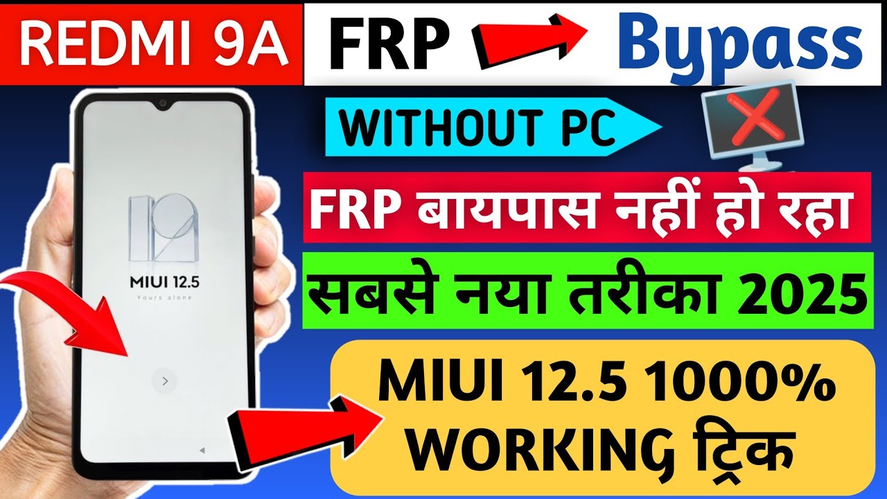 Redmi 9a Frp Bypass Without PC | MIUI 12.5 Redmi 9a FRP | Google Account Bypass 100% Working ...