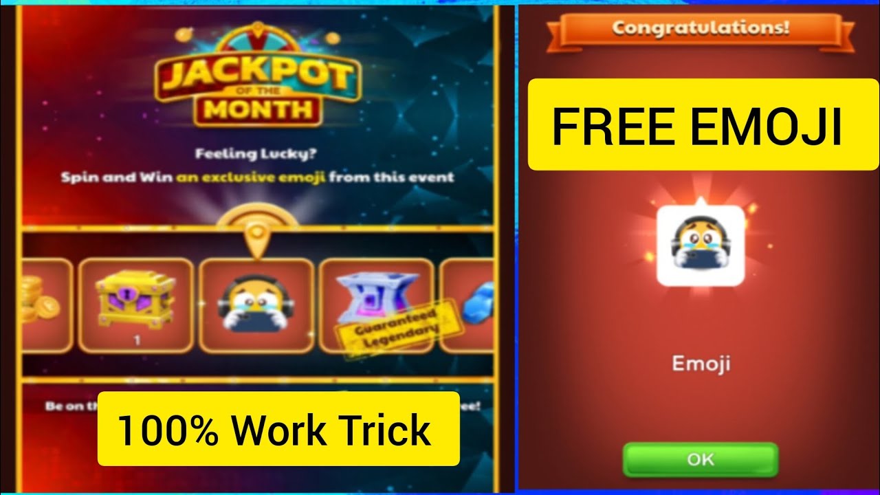 Jackpot Off The Month In Carrom Pool Trick 😱 | Free Emoji All Reward ...