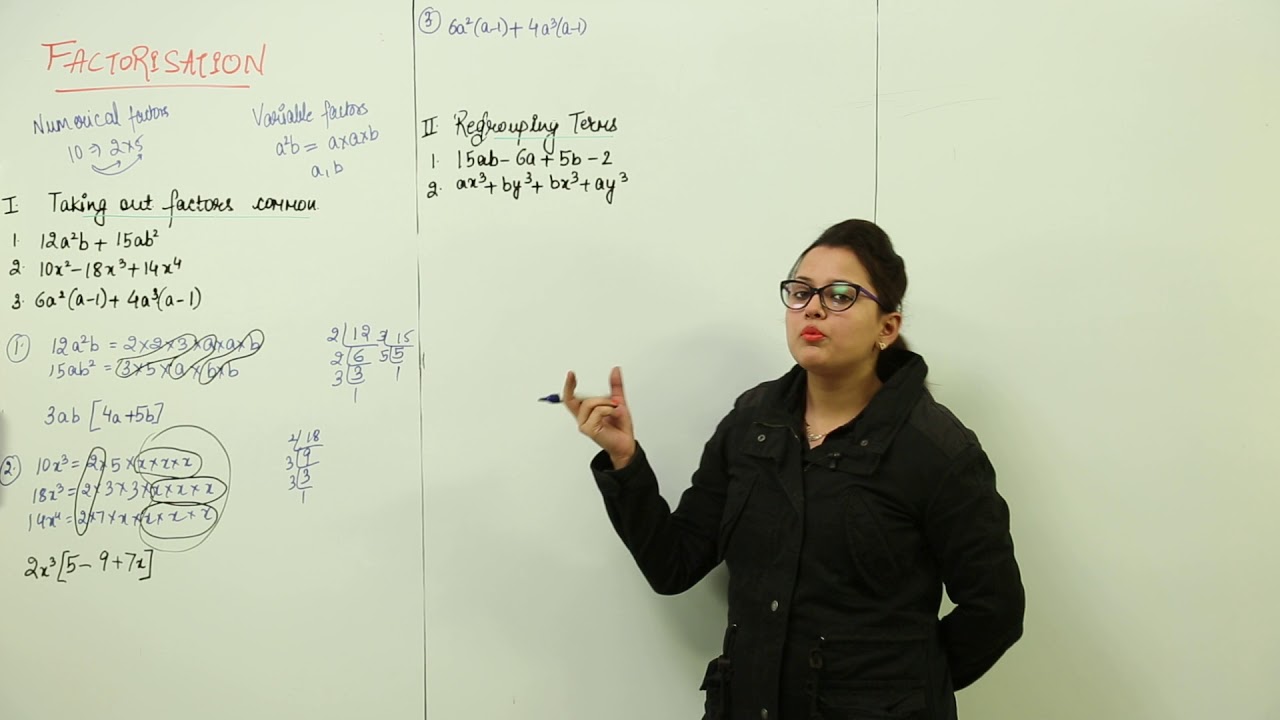 Best Online Lecture l FACTORISATION l ICSE CLASS 8 | MATHS | CHAPTER 8 ...