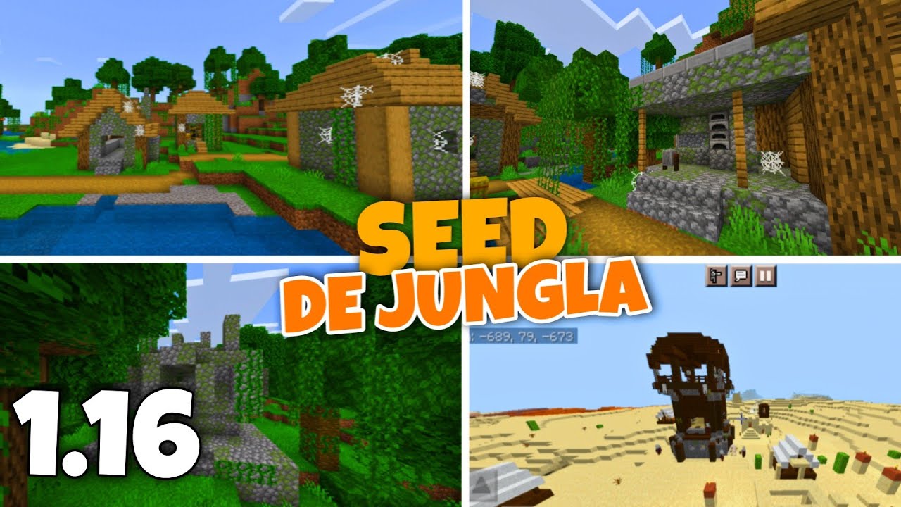 [Semilla de Minecraft 1.16 y 1.17 BEDROCK] Jungla, Biomas, Aldeas ...