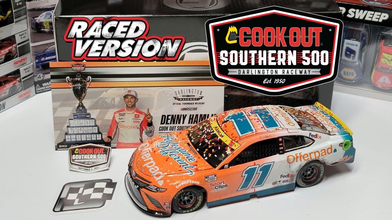 NASCAR Diecast Review: Denny Hamlin 2021 Southern 500 Win Raced Version ...