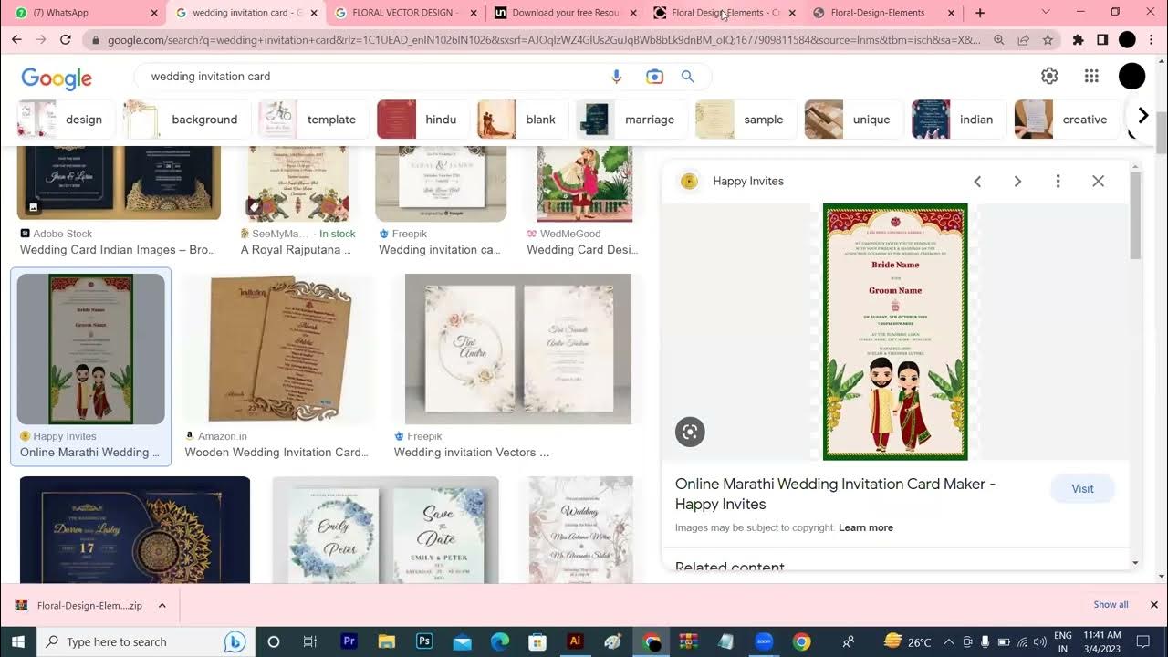 How to Make Wedding Invation Card | Adobe Illustrator - YouTube
