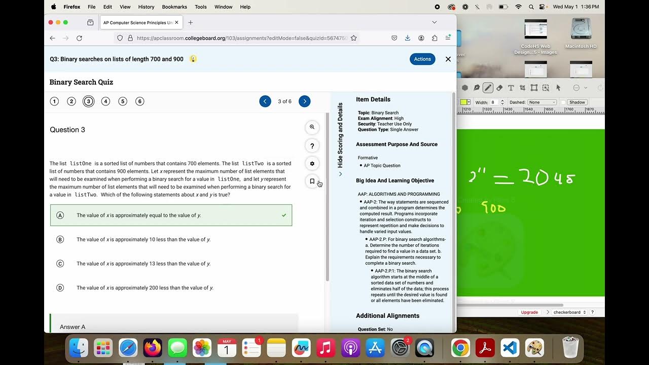 AP CSP Exam Review Binary Search - YouTube