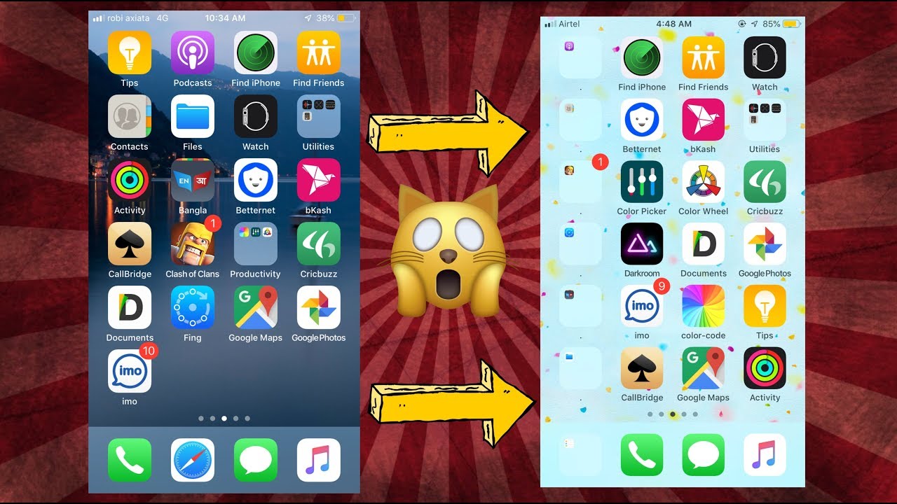 iPhone home screen layout style 2018 | new iPhone tips | layout style ...