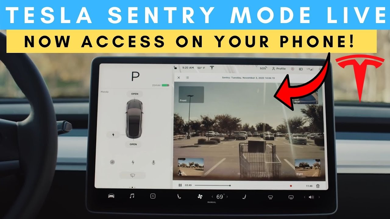 Tesla Sentry Mode Live On Your Smart Phone Launched - First Look! - YouTube