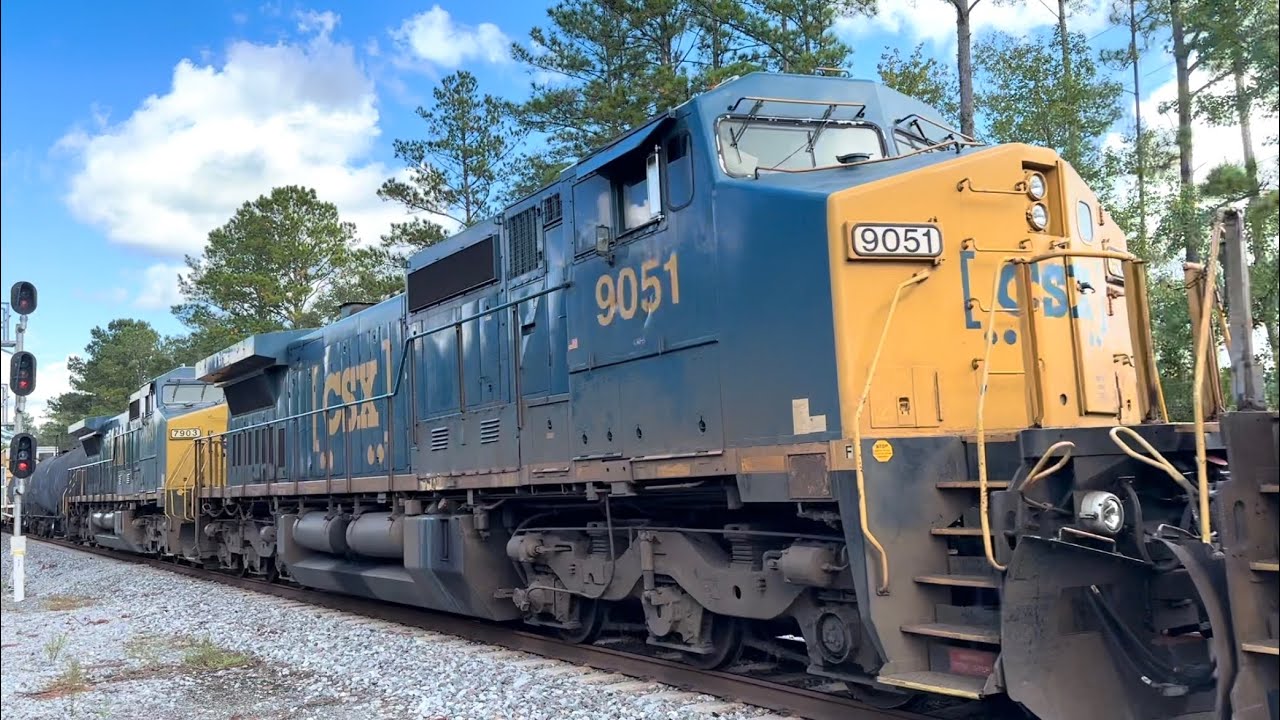 CSX Dash 8s and Dash 9 Trail on M603-02 at CP Sandy Ford - YouTube