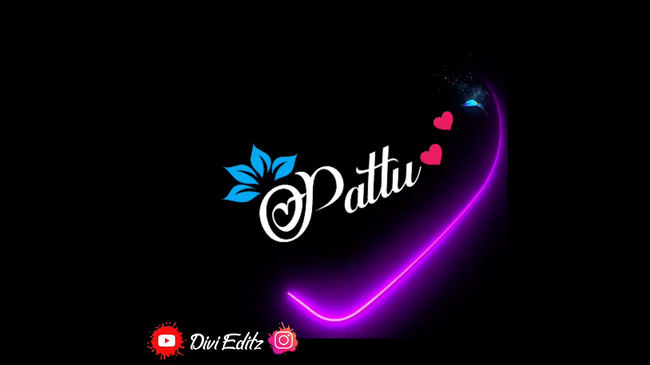 Pattu name art.... Divi editz - YouTube