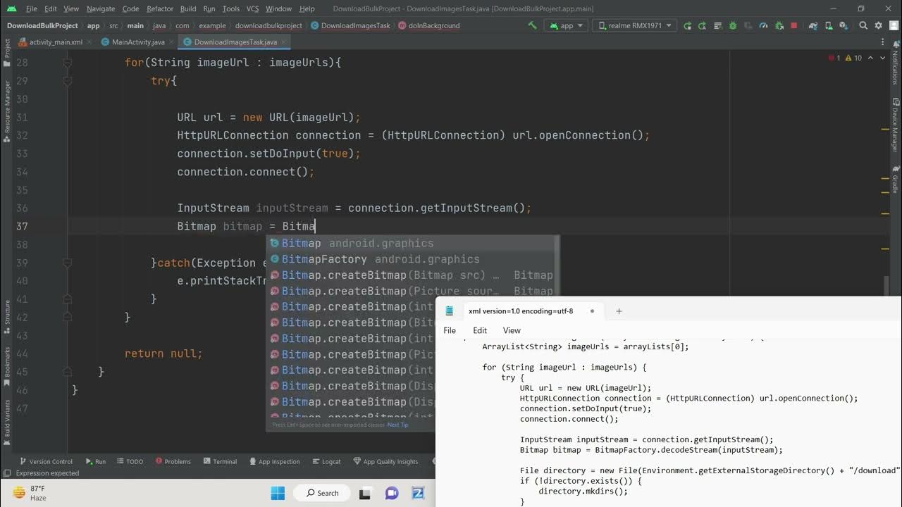 Android Java Project to Download Multiple Images From URL With Progressbar & Save it inside ...