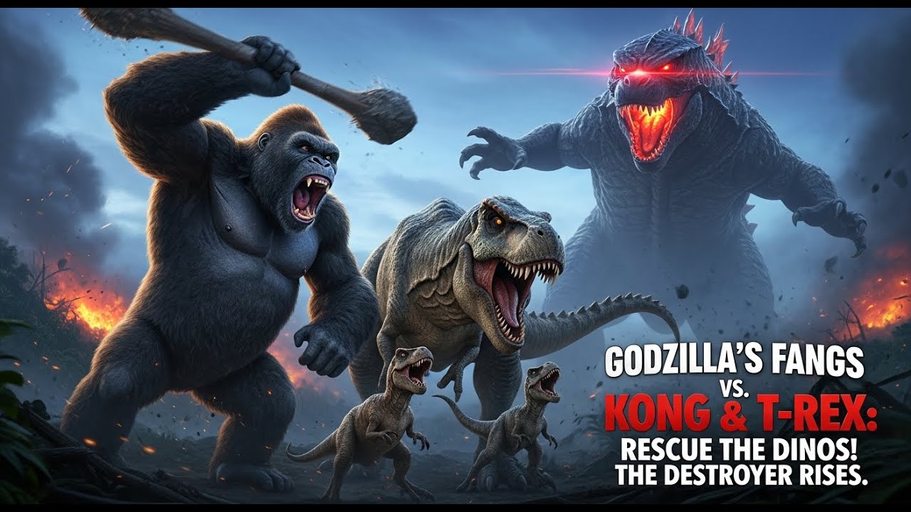 Godzilla Fangs vs Kong & T Rex Rescue the Dinos: The Destroyer Rises ...