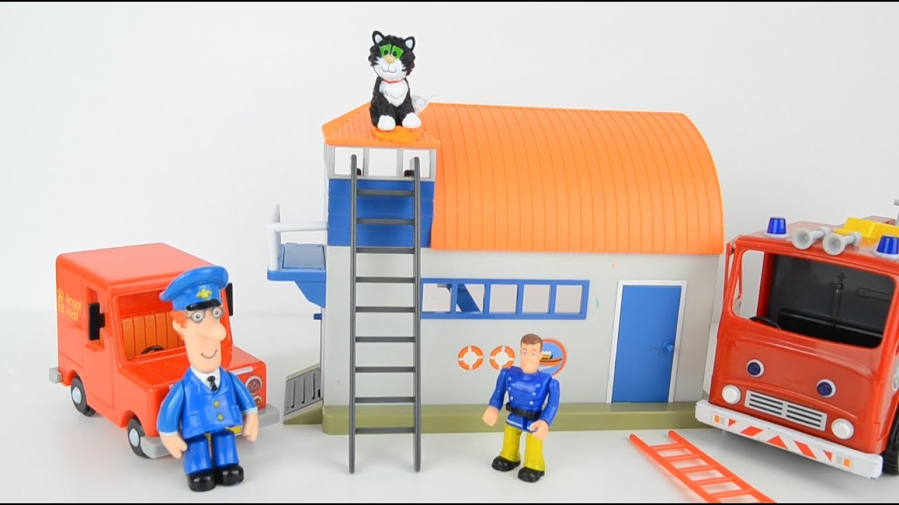 Fireman sam Postman pat rescue fire engine Feuerwehrmann Sam - YouTube