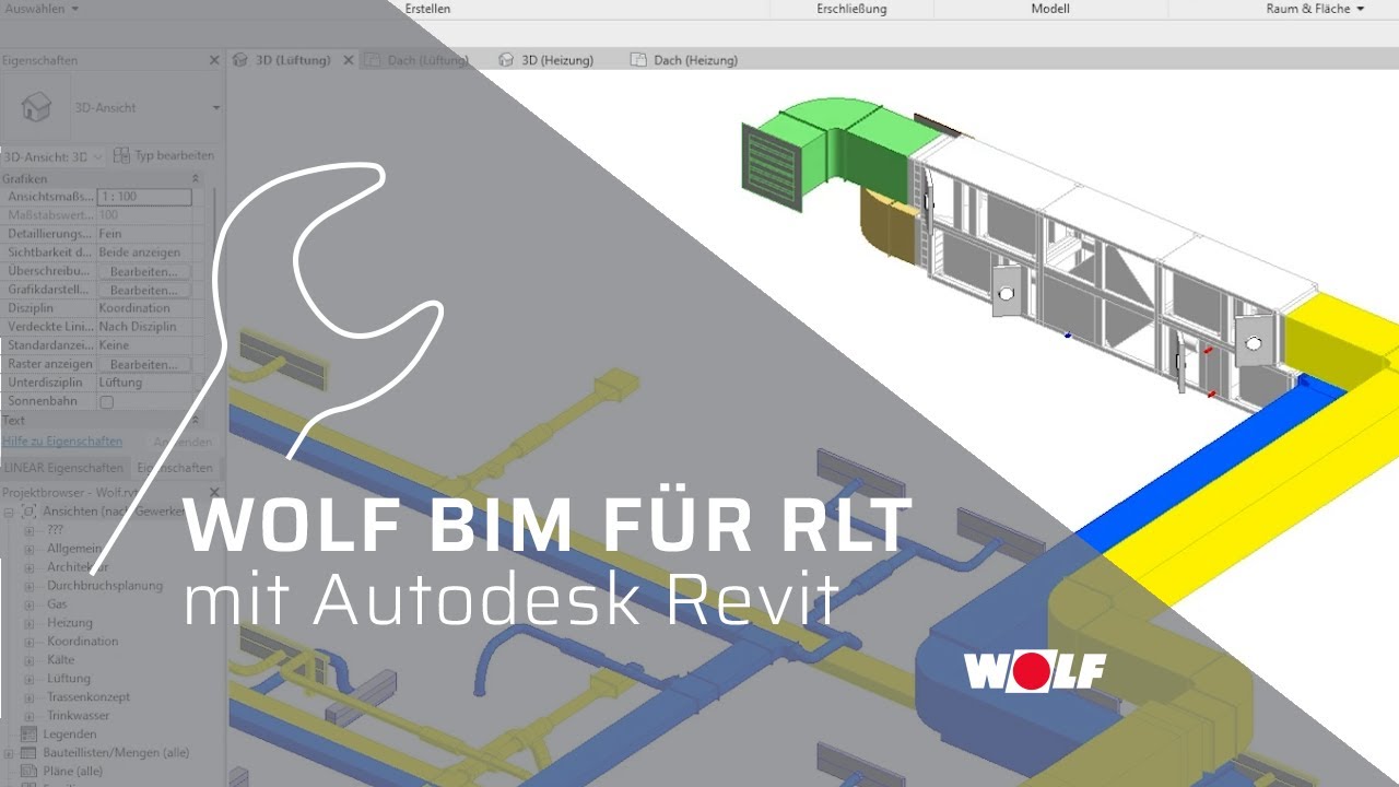 BIM bei Wolf: RLT-Gerät mit Wolf BIM Browser in Autodesk Revit integrieren - YouTube