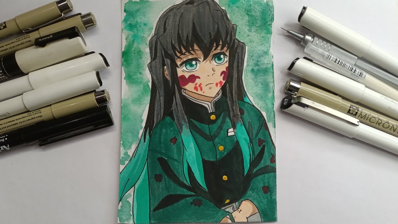 Tokito muichiro drawing full colouring process #demonslayer #muichiro # ...