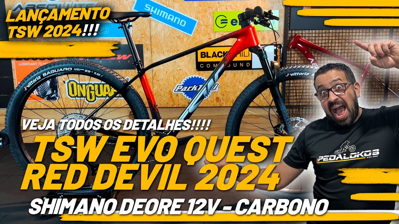TSW EVO QUEST 2024 RED DEVIL - LANÇAMENTO!!! HARD TAIL DE CARBONO COM ...