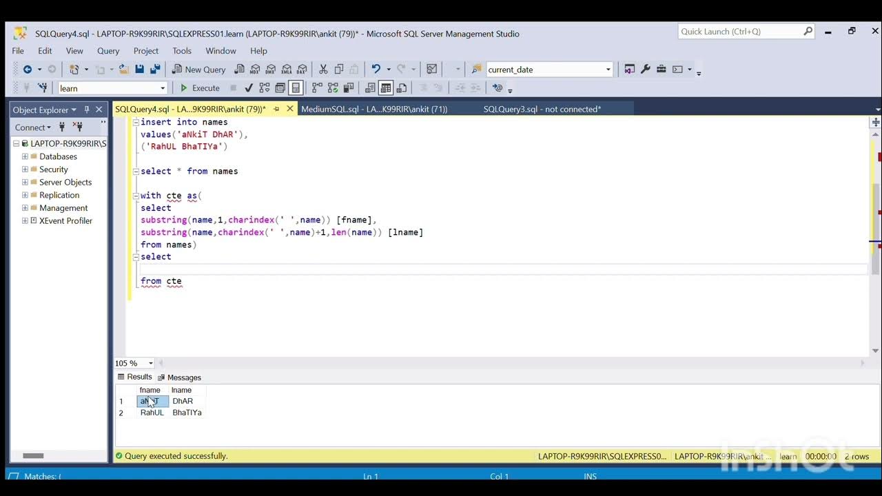 SQL Intermediate Question - 2 String Bases Question - YouTube