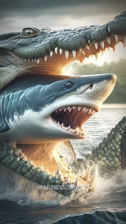 Cocodrilo 🐊 vs tiburón 🦈 #mundocurioso #entretenimiento - YouTube