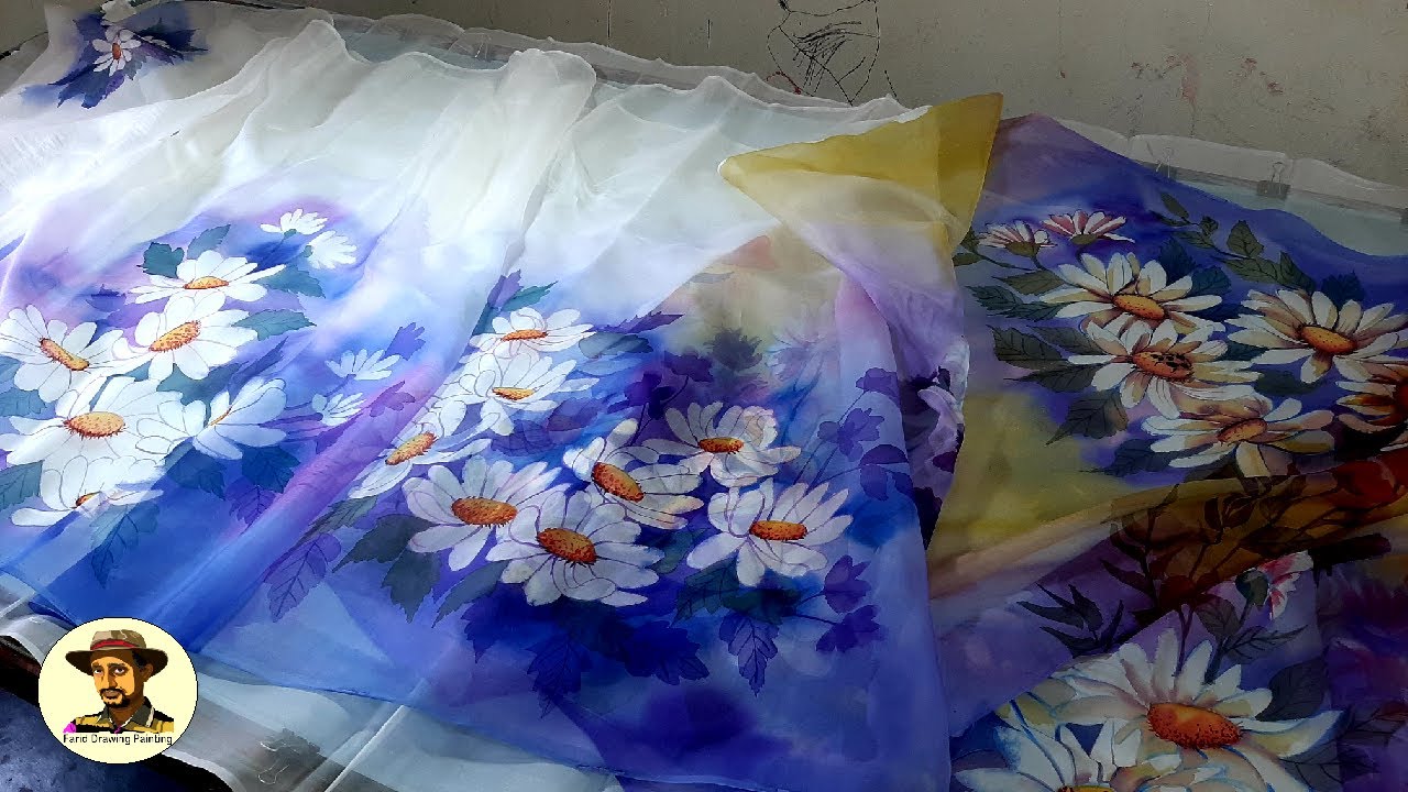 Hand Paint Muslin Saree | হ্যান্ড পেইন্ট মসলিন শাড়ি । Fabric color ...