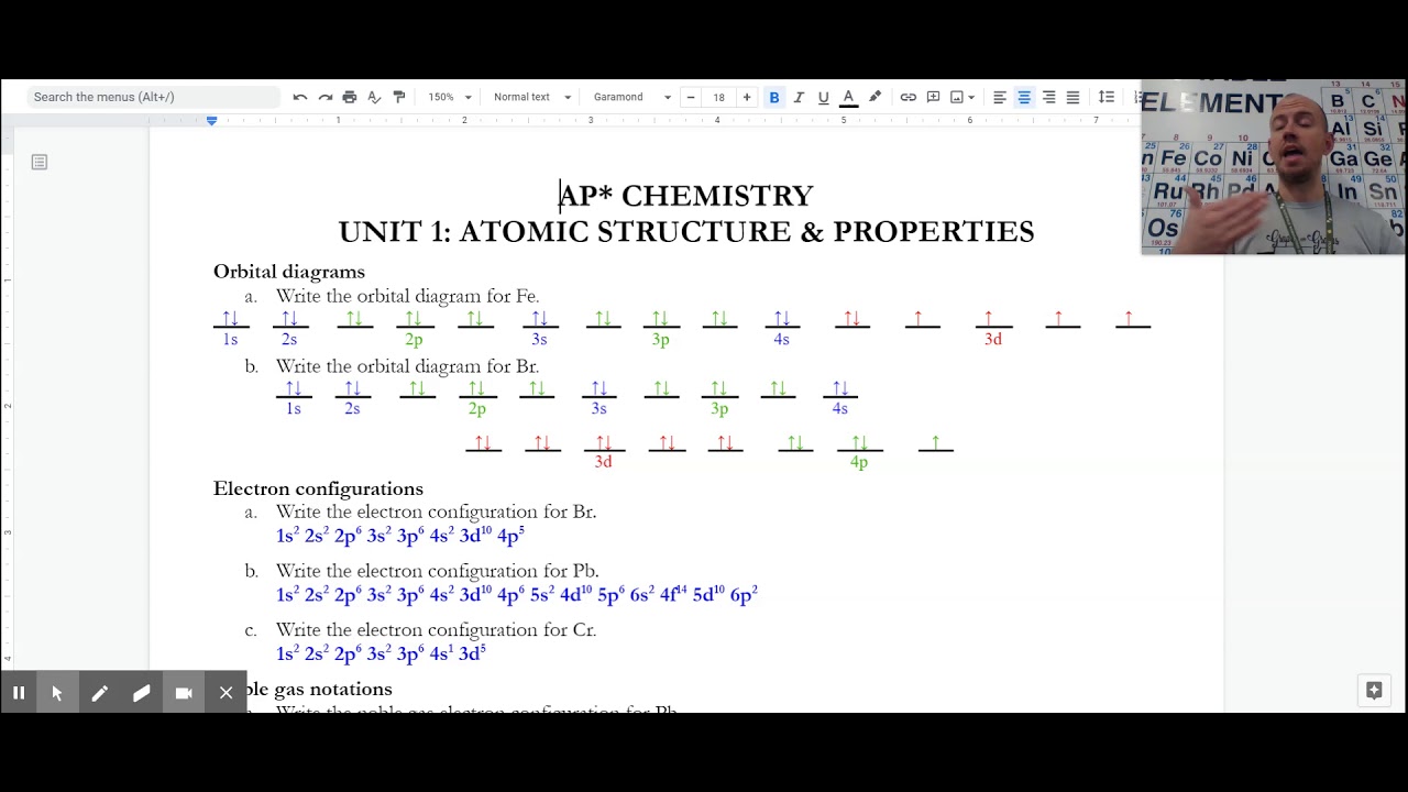 AP Chem Unit 1, Atomic Structure & Properties: Practice Problems #1 ...