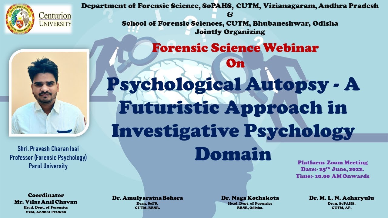 Psychological Autopsy | Forensics Webinar | Pravesh Charan Isai ...