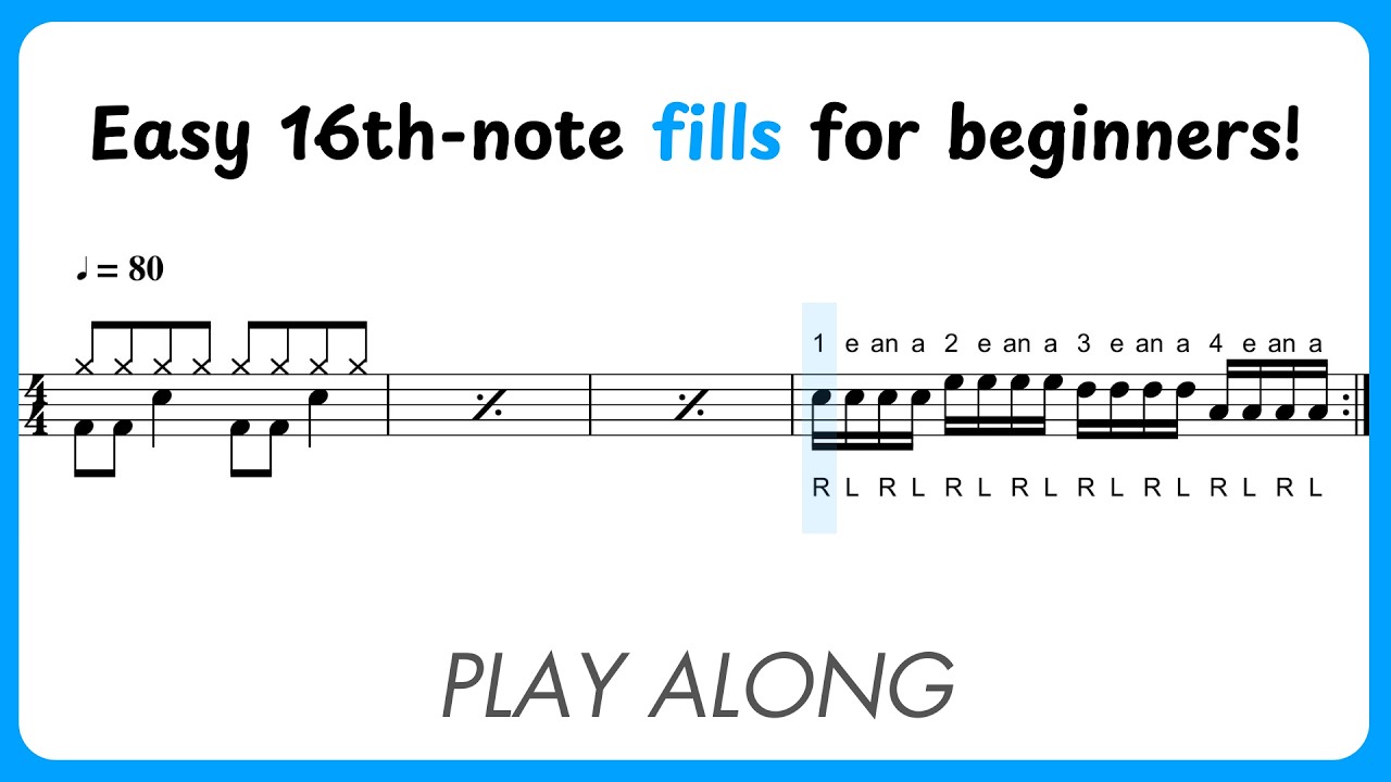 Lesson 17: Sixteenth-Note Fills | 50 Drum Lessons For Beginners - YouTube