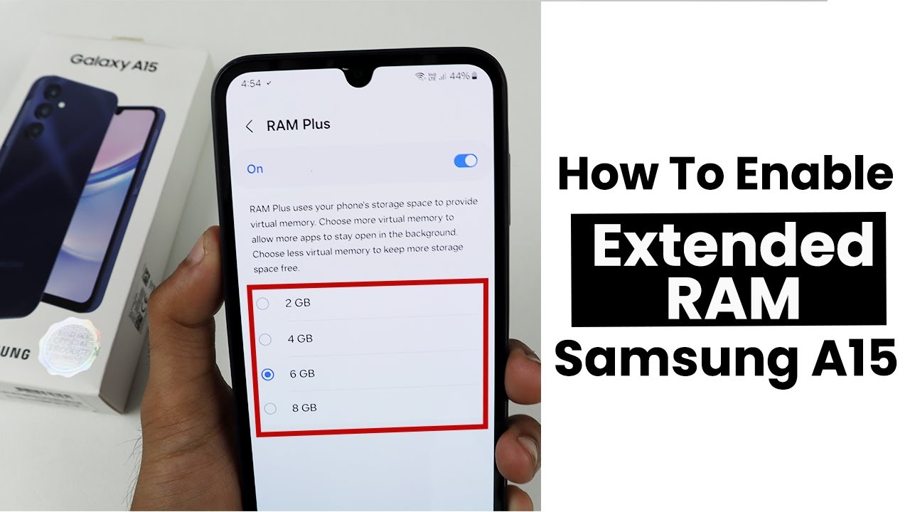 Enable Extend RAM In Samsung Galaxy A15 | Extend RAM Settings - YouTube