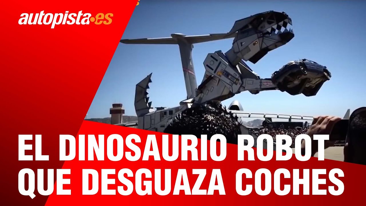 Robosaurus: el dinosaurio robot que desguaza coches - YouTube