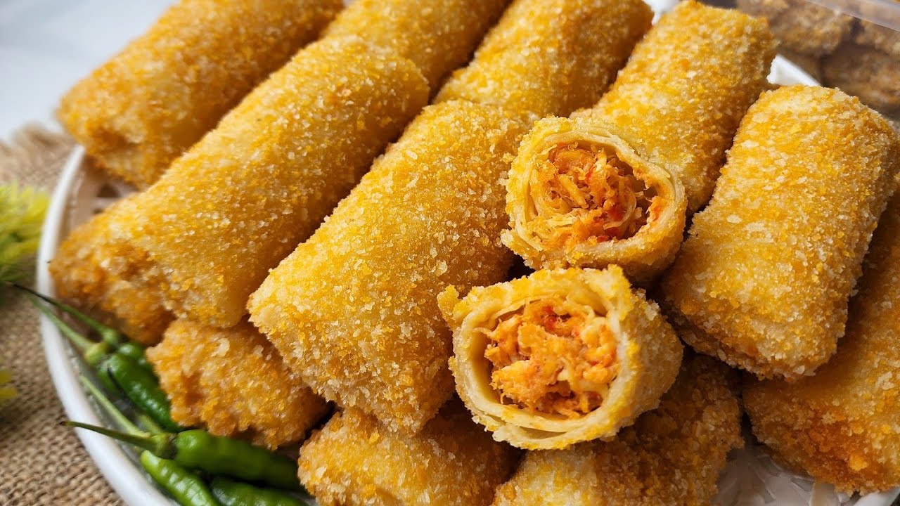 Resep RISOL AYAM SUWIR PEDAS Enak Banget | Kulit Risol Lentur Lembut Ga ...