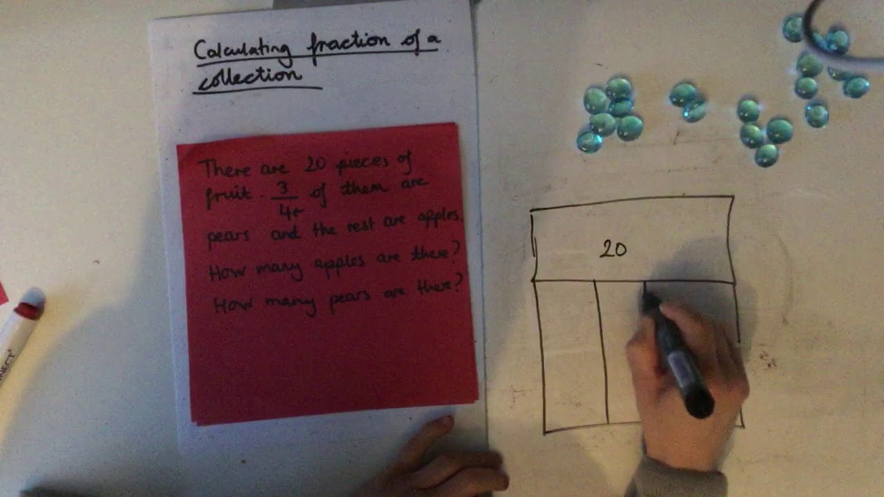 Maths Fractions Calculating the fraction of a collection - YouTube