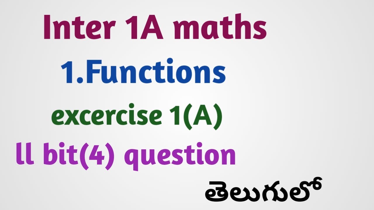 Inter 1st year maths /1.functions//excercise 1(A)//llnd bit 4 th ...