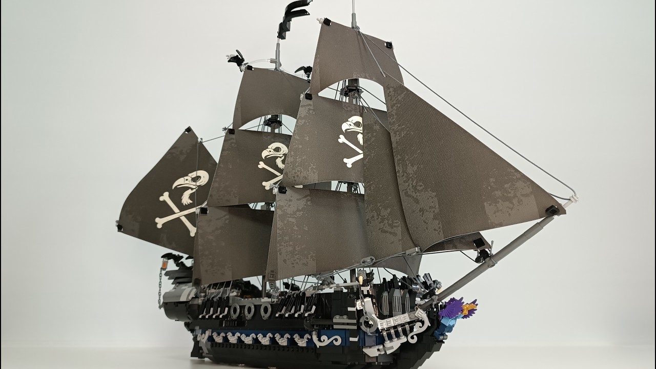 Bird Of Ill Omen pirate ship - setting up sails on the model - YouTube