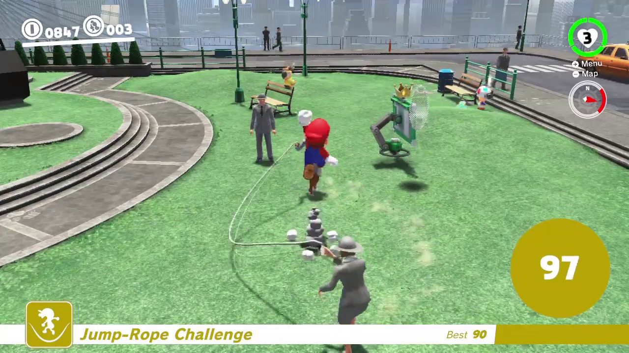 Super Mario Odyssey - Jump-Rope Challenge Near Victory - YouTube