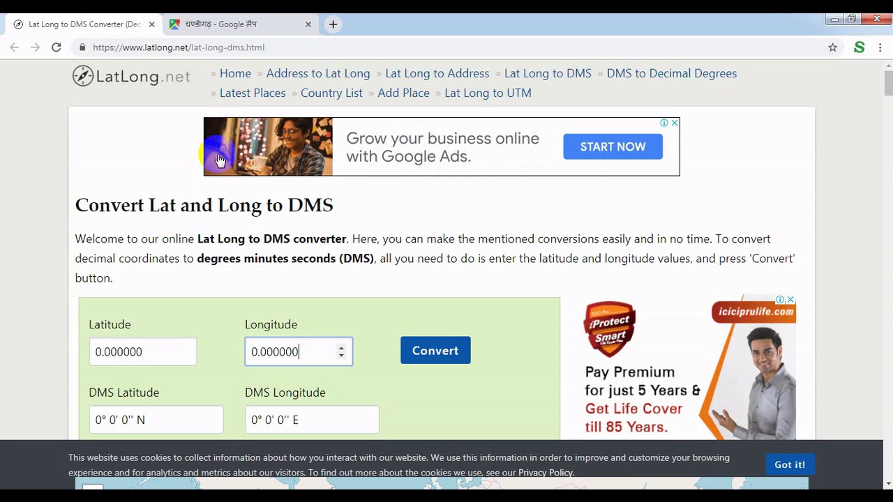 Convert Lat and Long to DMS - YouTube