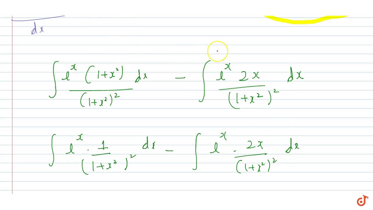 Find the integral `int e^x ((1 - x)/(1+ x^2))^2` - YouTube
