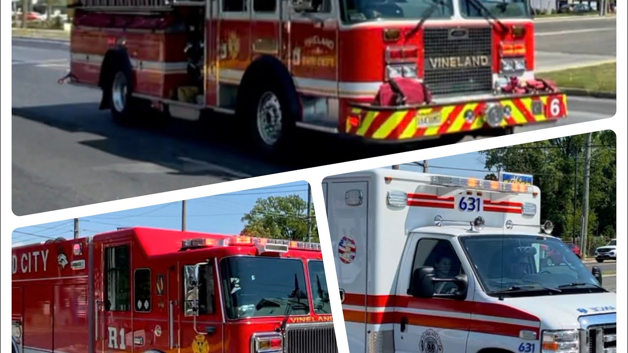Vineland Fire Dept. & EMS Responding to an MVC - YouTube