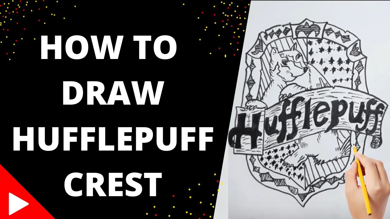 how to draw hufflepuff logo/crest #shorts - YouTube