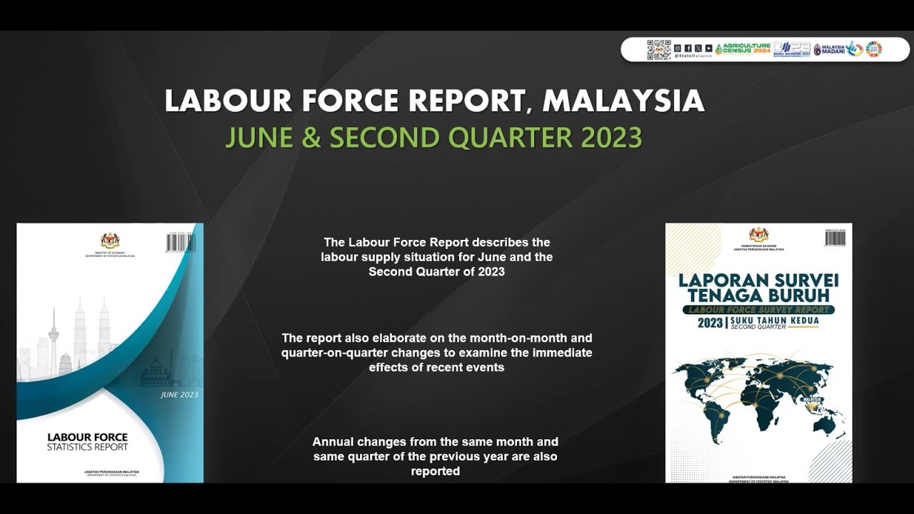 Labour Force Statistics, Malaysia, June and Second Quarter 2023 - YouTube