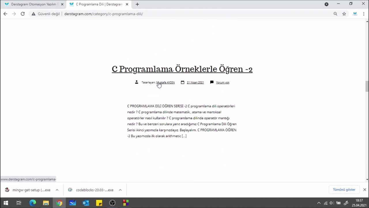 C Programlama Dili Giriş Eğitimi - CodeBlock Programı - GNU Compiler ve ...
