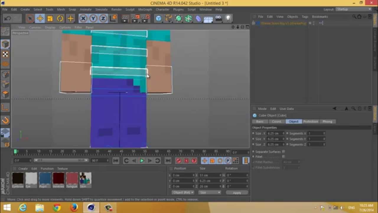 Cinema 4d Minecraft - Xtreme Steve Rig V1 - YouTube