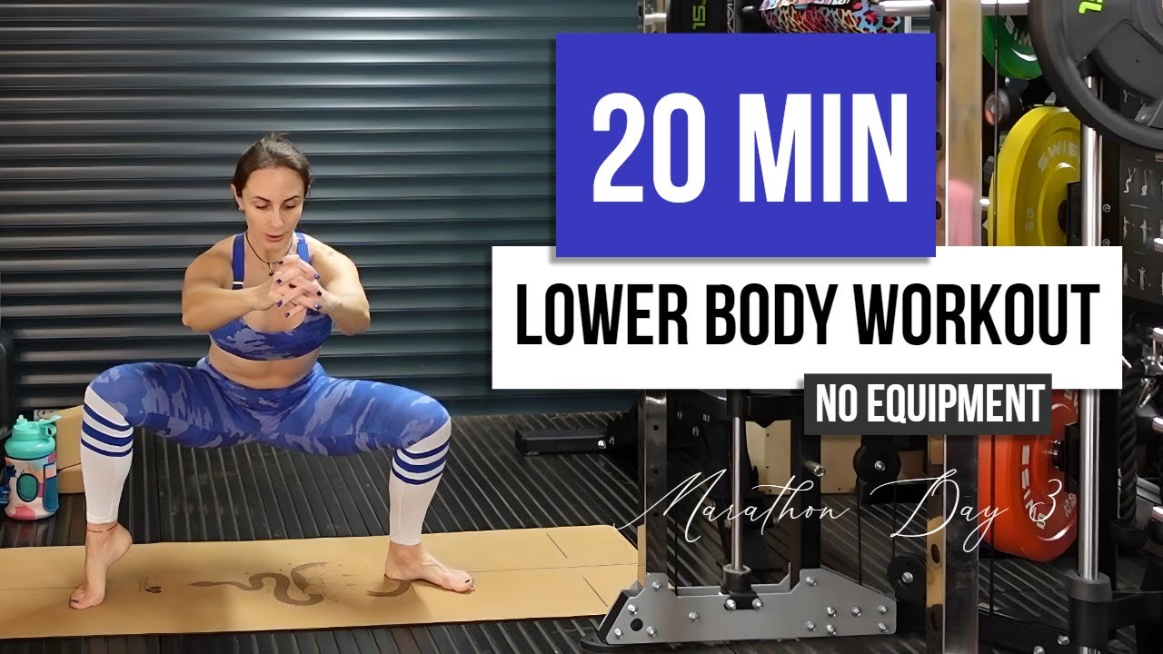 20 Min Lower Body Workout / No equipment / Marathon Day 3 - YouTube