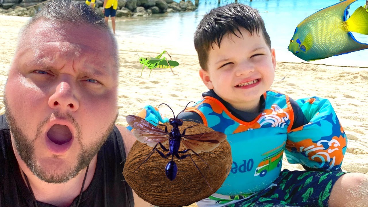Caleb & Mommy PLAY BUG HUNT ON THE BEACH! PLAYING IN THE SAND at DISNEY ...
