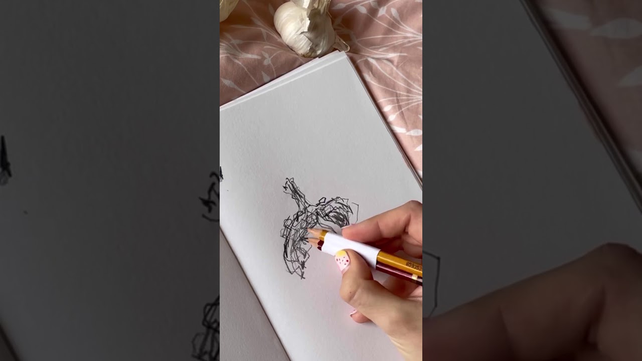#shorts Drawing with two pencils taped together | Drawing for beginners ...