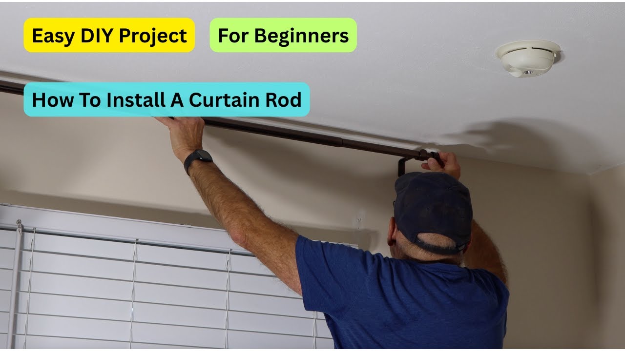How To Install A Curtain Rod - YouTube