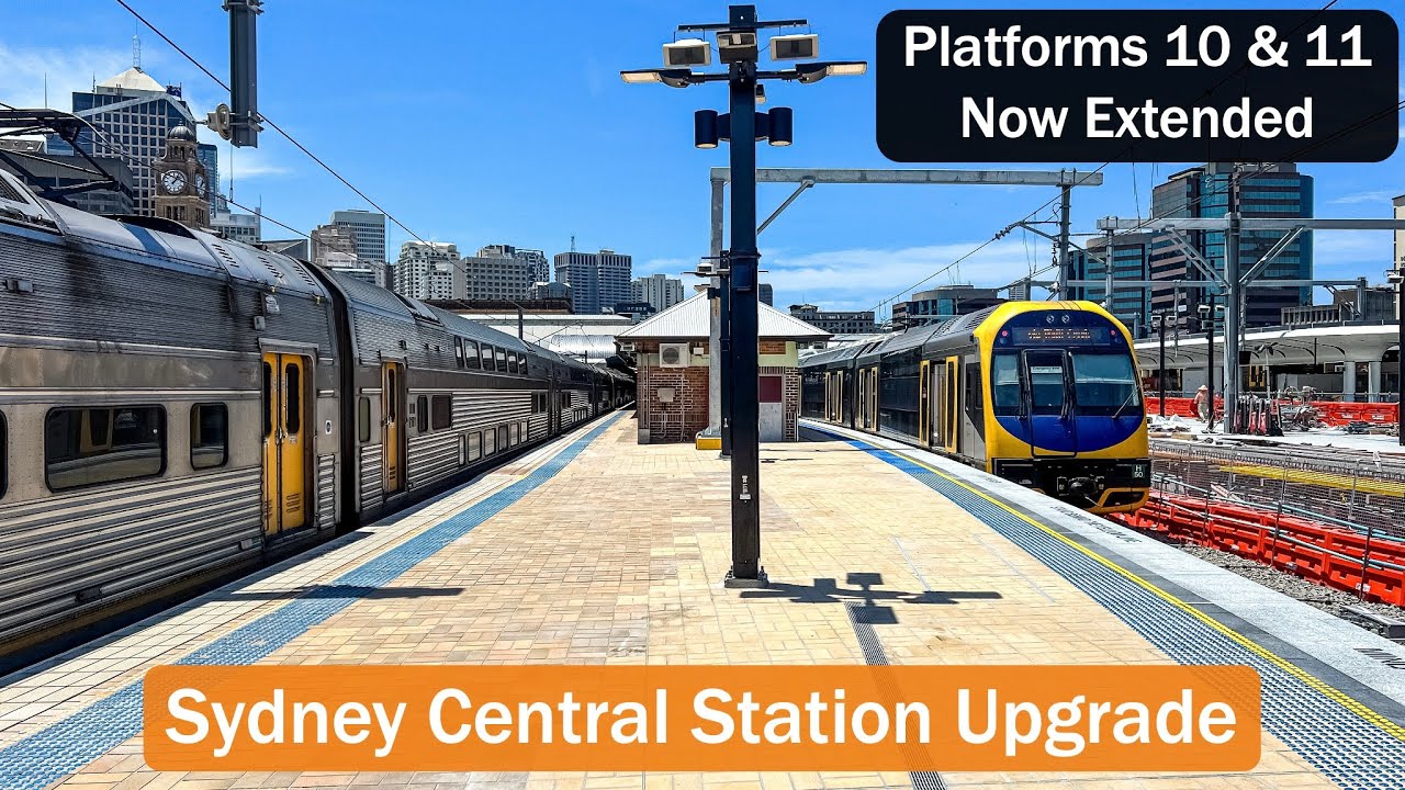 Transport for Sydney Vlog 902: Sydney Central Station Upgrade - Platforms 10 & 11 Now Extended ...