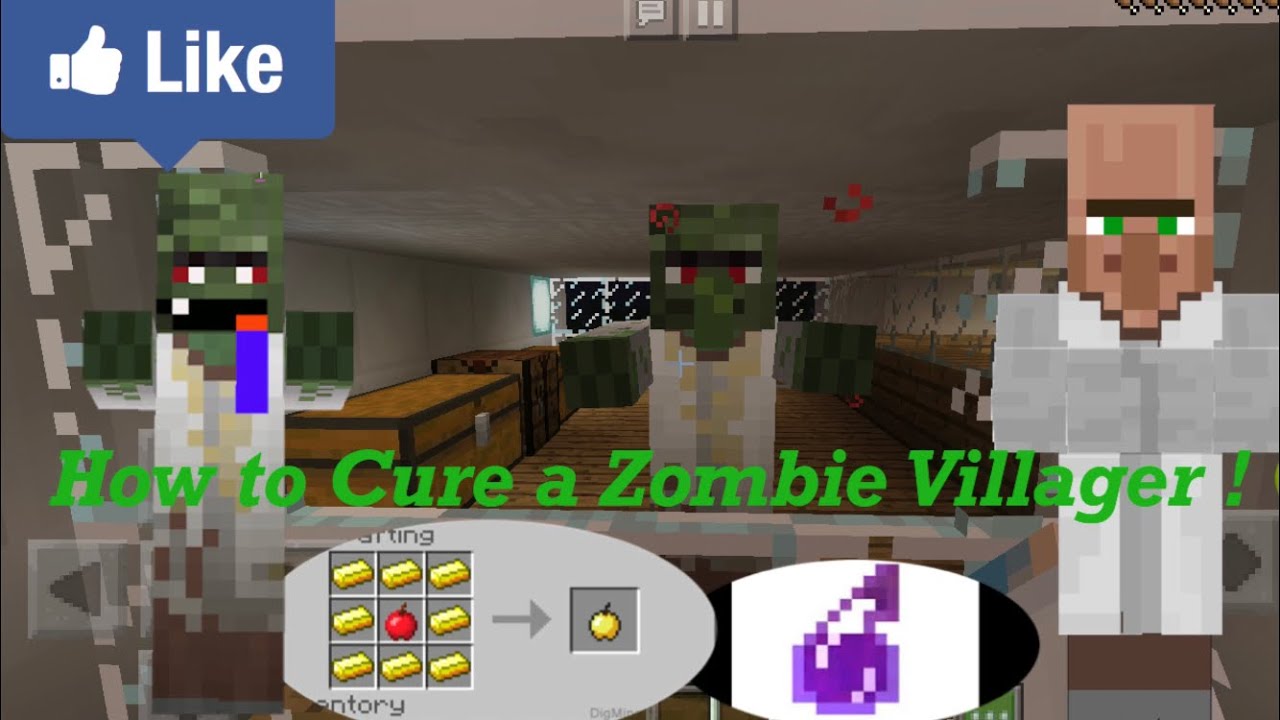 Minecraft How to Cure a Zombie Villager - YouTube